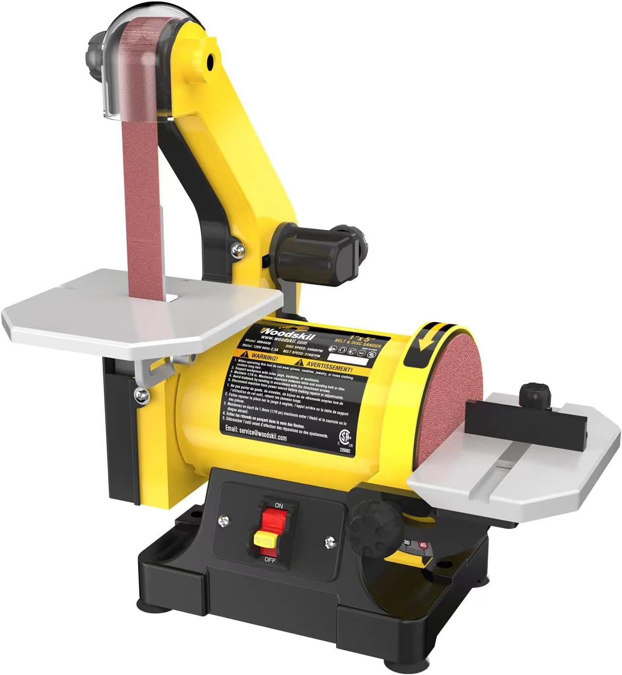 POWERTEC BD1502 Belt Disc Sander for Woodworking | 1 in. x 30 in. Belt ...