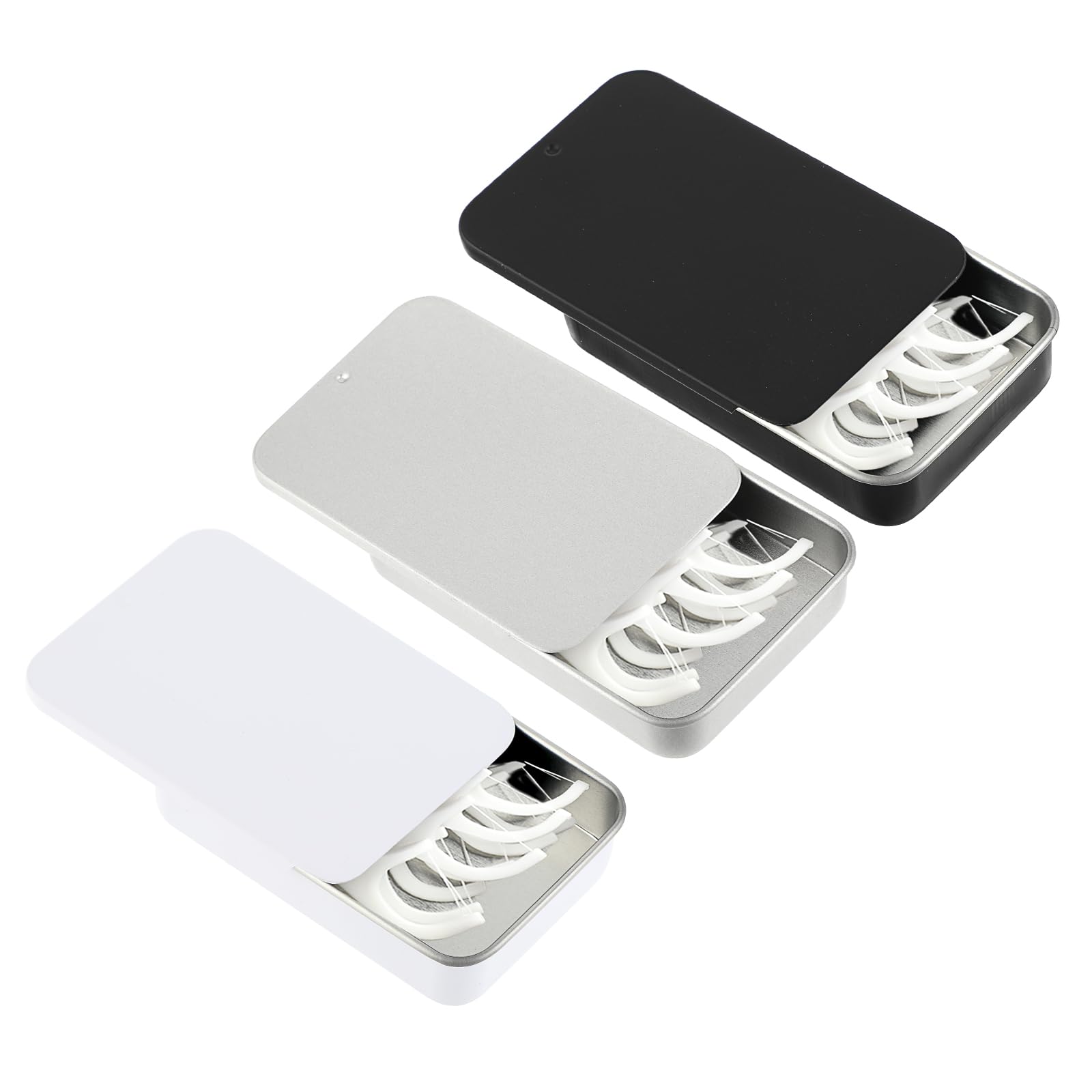 Amazon.com : 3 Pcs Small Dental Floss Case Metal Portable Compact Pick ...