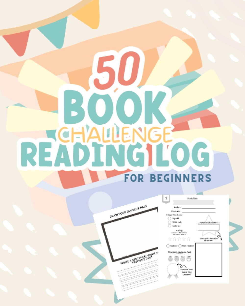 Amazon.com: 50 Book Challenge Reading Log For Beginners: Press, Mini ...