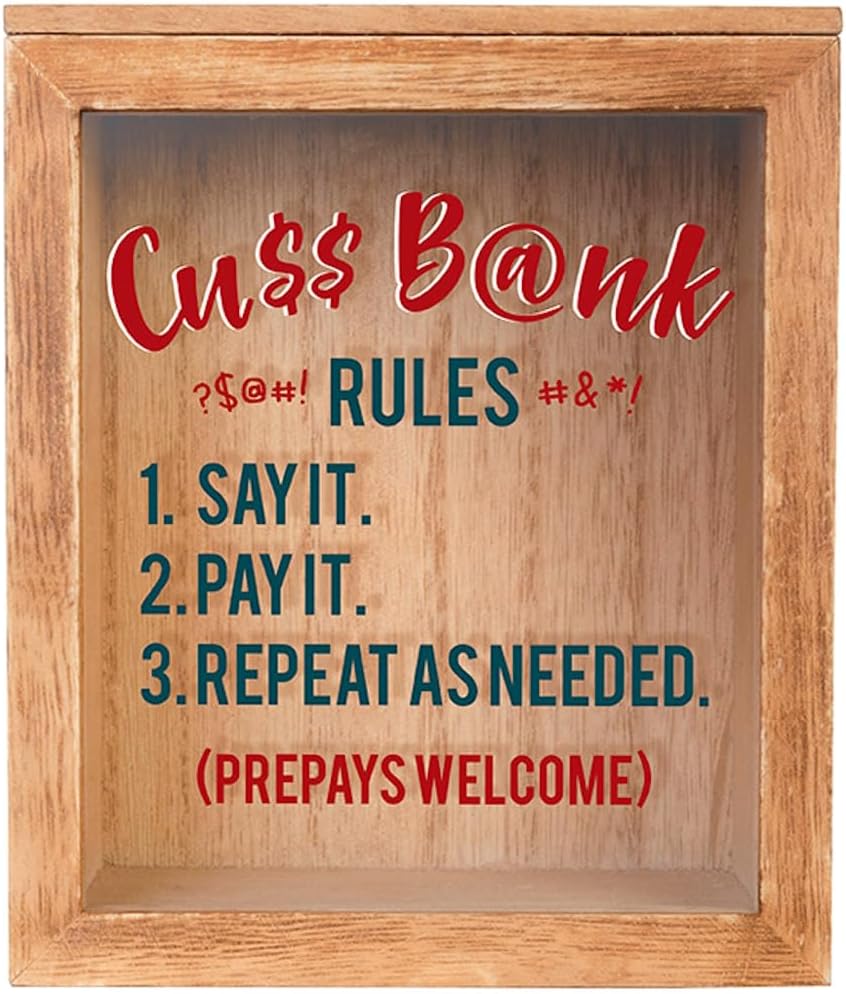 Amazon.com: Swear Jar for Adults - Funny Piggy Bank - Cuss Box for Real ...