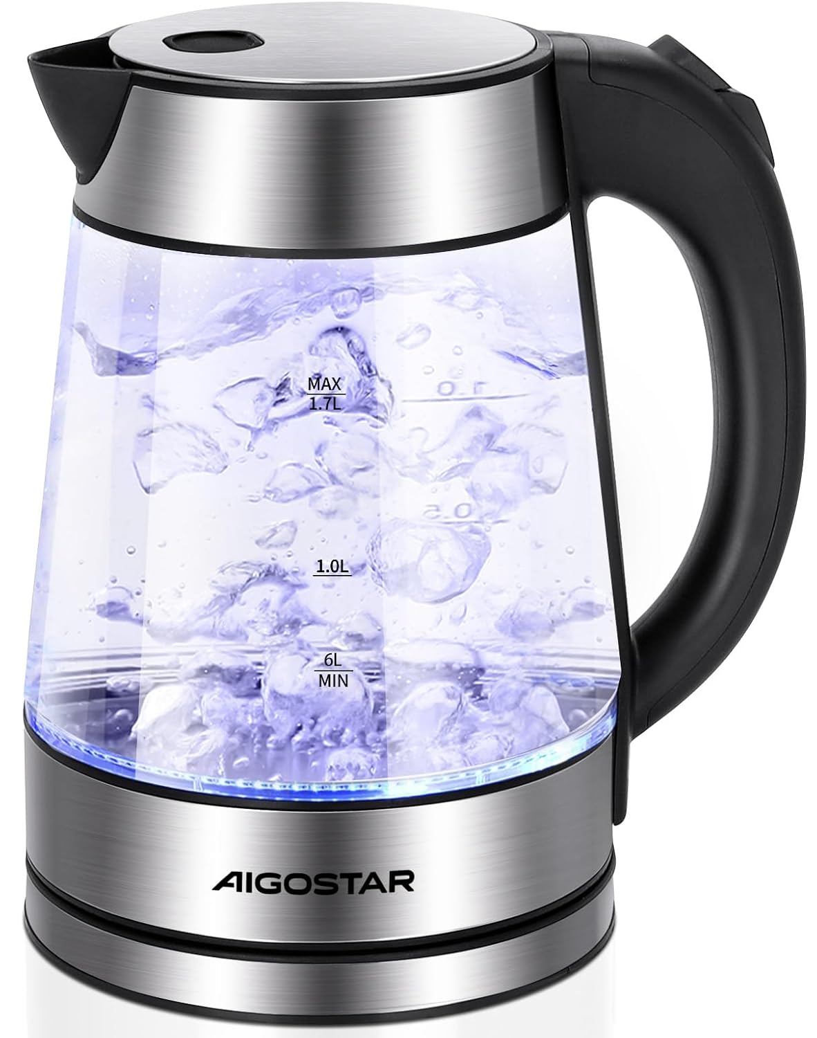 Aigostar Chubby - Glass Electric Water Kettle 1500 watts Teapot Heater ...