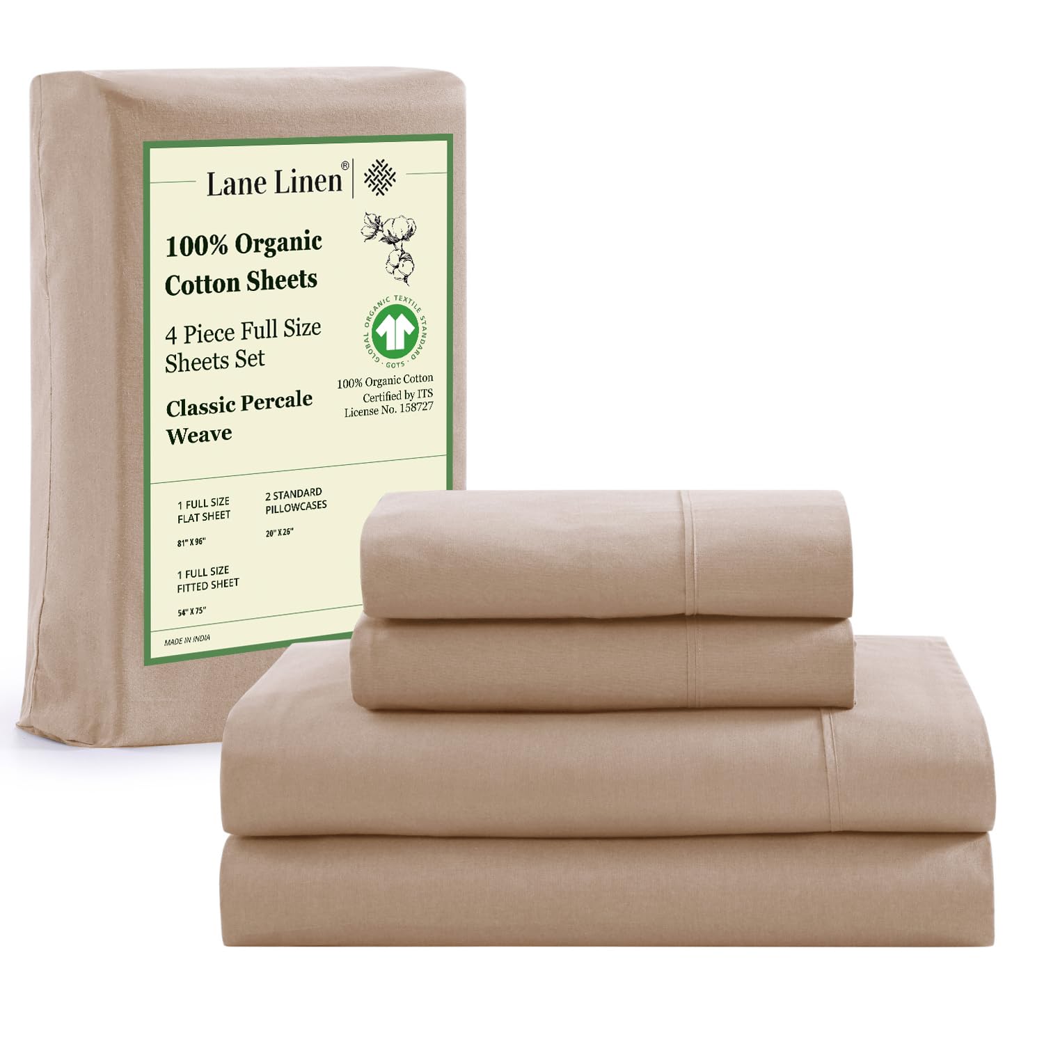 Amazon.com: LANE LINEN 100% Organic Cotton Sheets Set, Pure Organic ...