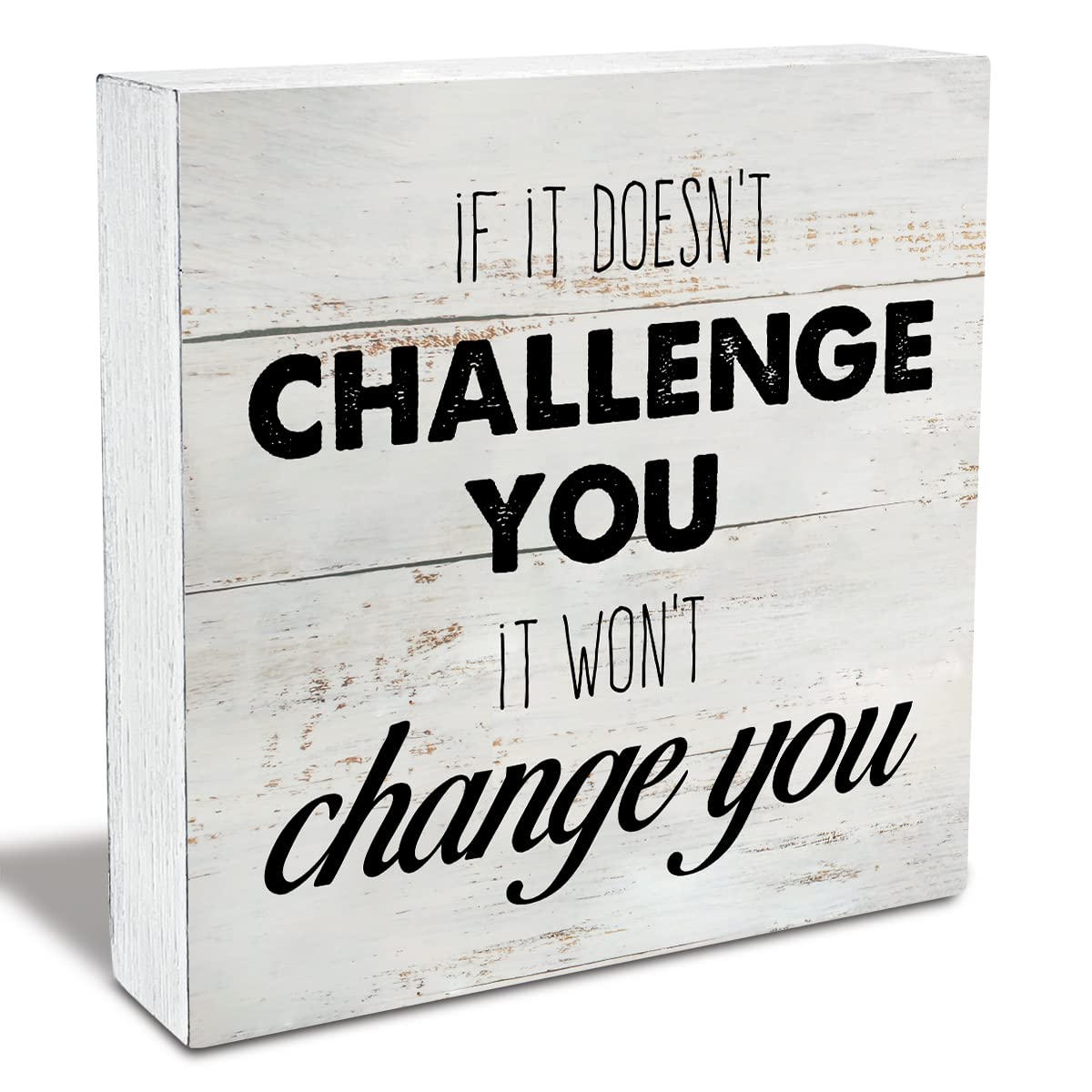 Amazon.com: Rustic Uplifting Fitness Wood Box Sign Motivational Workout ...