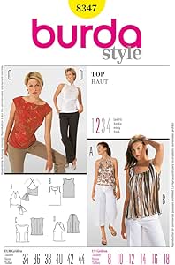Amazon.com: Burda Ladies Sewing Pattern 8347 - Top Sizes: 8-18