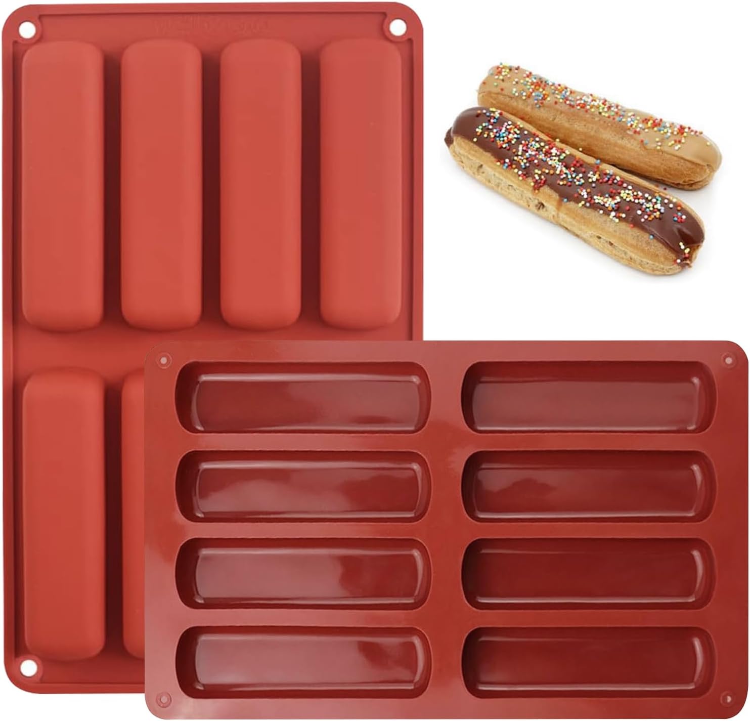 YXHZVON 2 x Silicone Moulds for Cereal Bars, 8 Cavities Rectangular ...