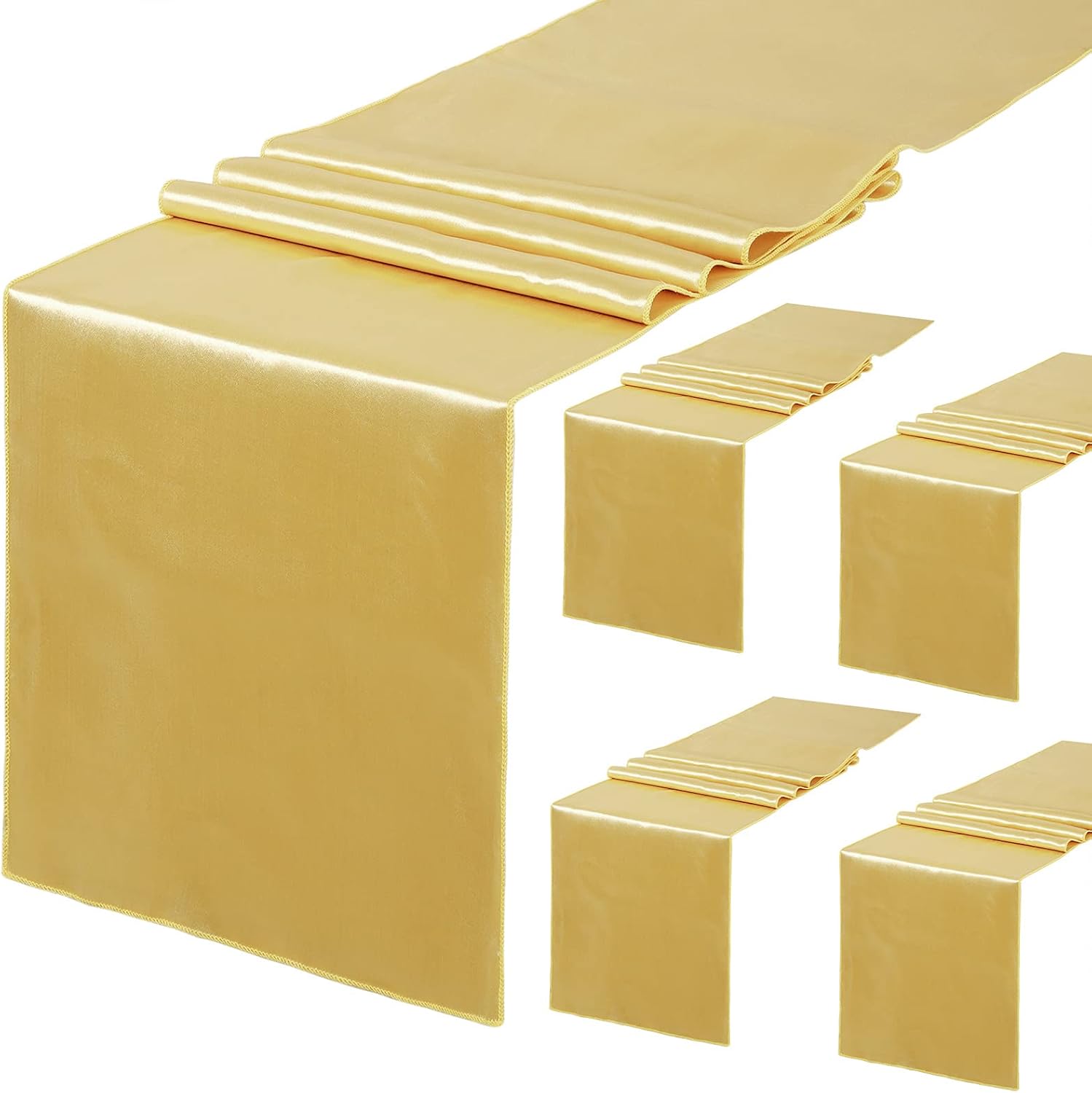 Amazon.com: 5 Pack Satin Table Runners 12 x 108 inches Long Silk and ...