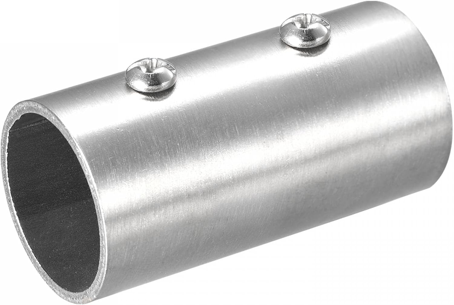 uxcell Rail Pipe Fitting 2-Way 40mm Length 202 Stainless Steel Straight ...