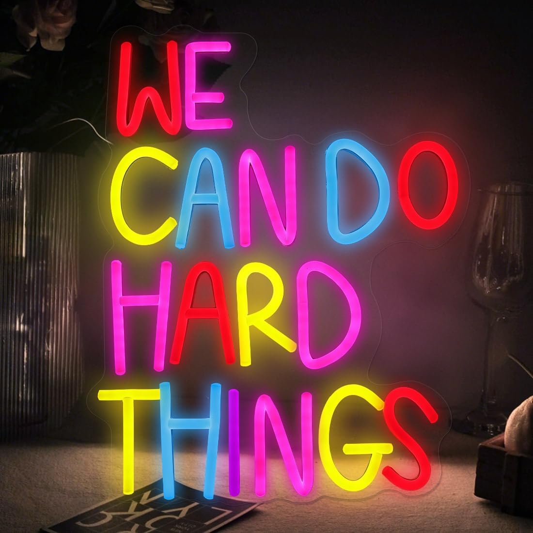 Amazon.com : LED Neon We can do hard things Cute Neon Sign, USB Powered ...