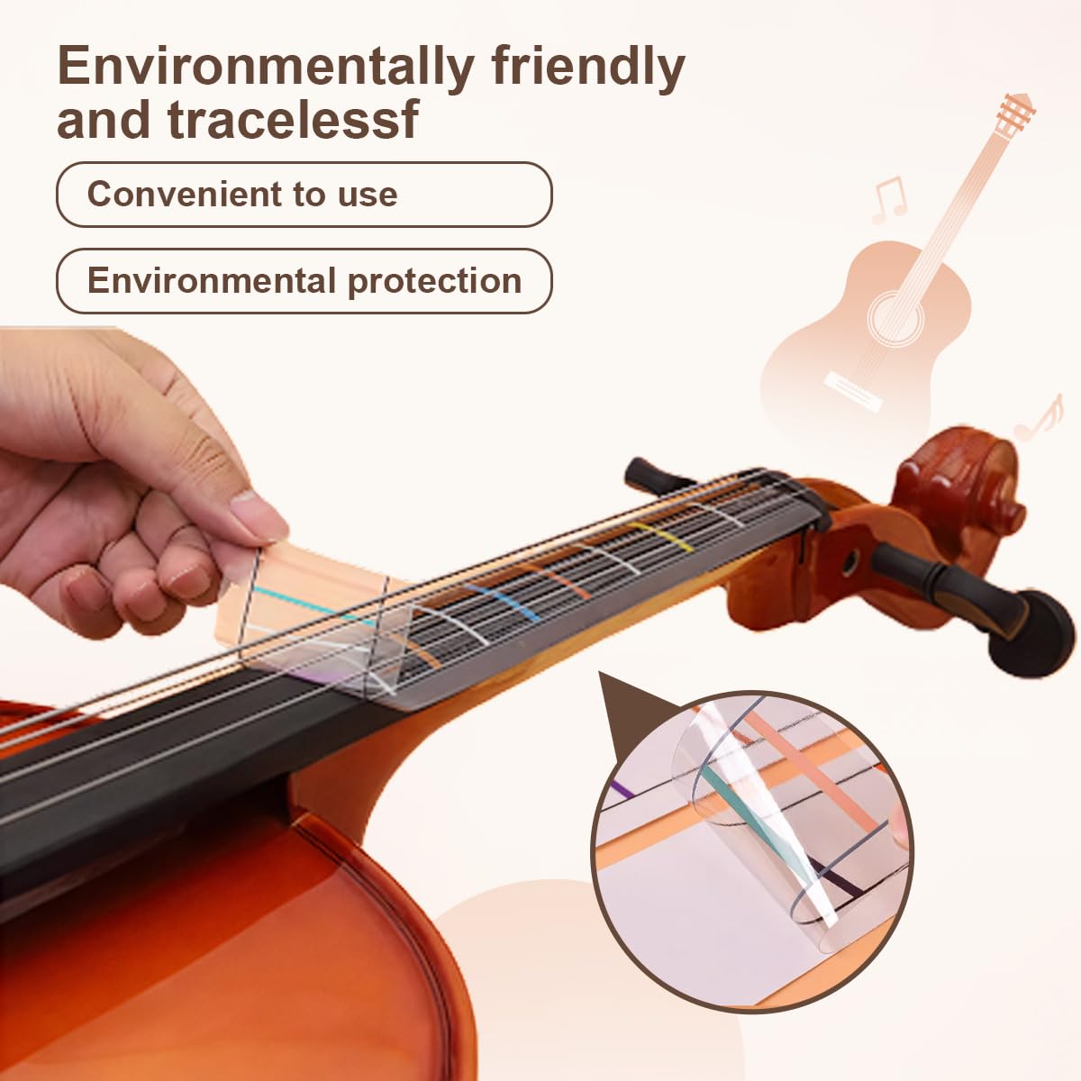 Snapklik.com : 2PCS 4/4 Clear Violin Finger Guide Finger Guide Position ...