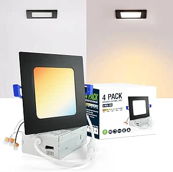 4 Inch Square LED Recessed Lighting, 5CCT Selectable 2700K/3000K/3500K ...