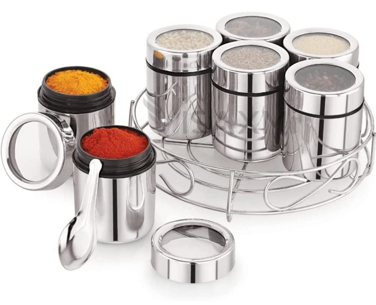 Buy STEEPLE Masala Box for Kitchen Steel | Masala Dabba | Masala Dani ...