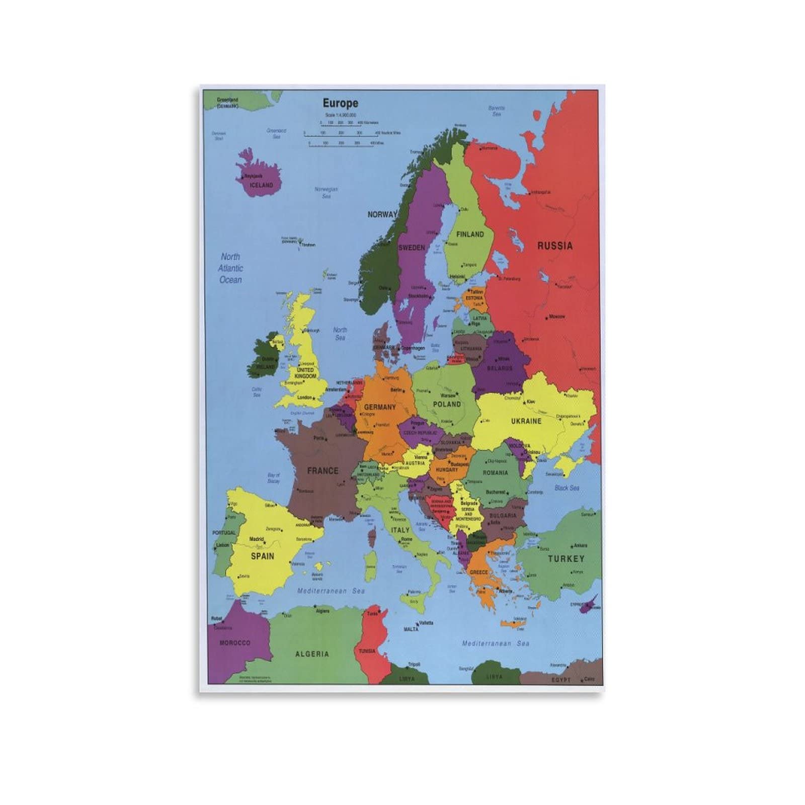 Political Map Of Europe Countries And Capitals