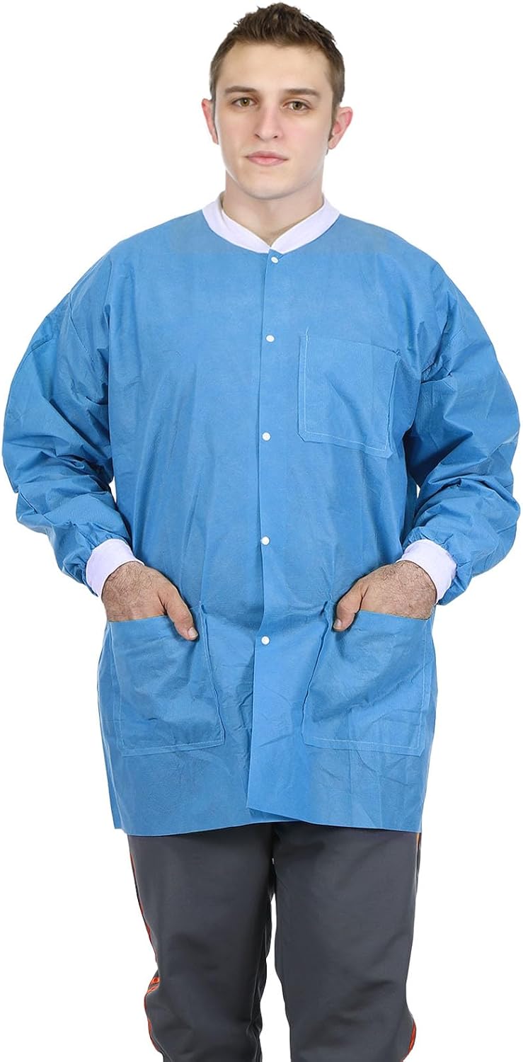 Amazon.com: Dental Grade Disposable Lab Jackets by OMNIA ONE | Durable ...