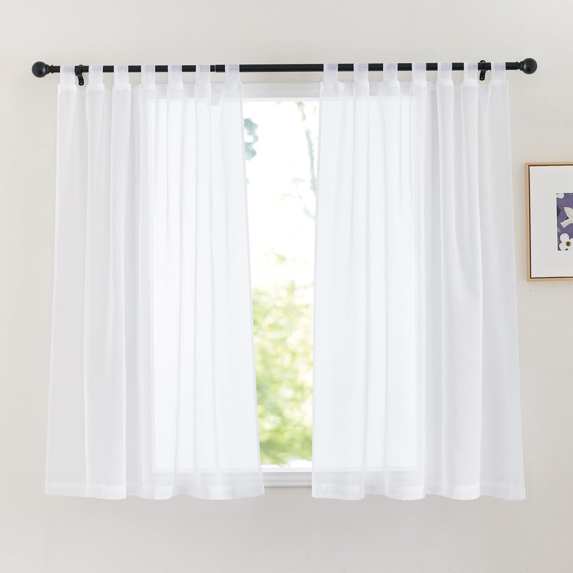 Amazon.de: Joydeco Gardinen mit Ösen Transparente 2er Set, Optik ...