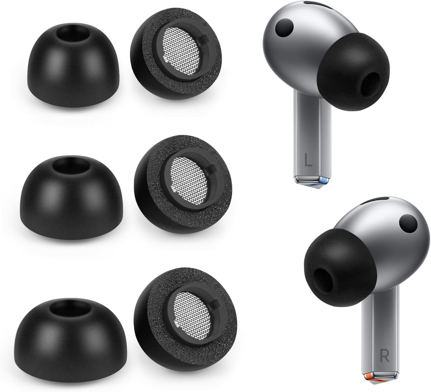 Seminer Memory Foam Ear Tips for Samsung Galaxy Buds3 Pro, Memory Foam ...