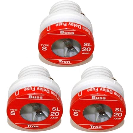 Bussmann Edison Base Plug Fuse, 125V Bussman BP/MB-20 20 Amp Mini ...