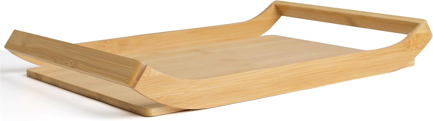 Amazon.com: Fashion Bamboo Trays with Handles，Wooden Trays, Bamboo ...