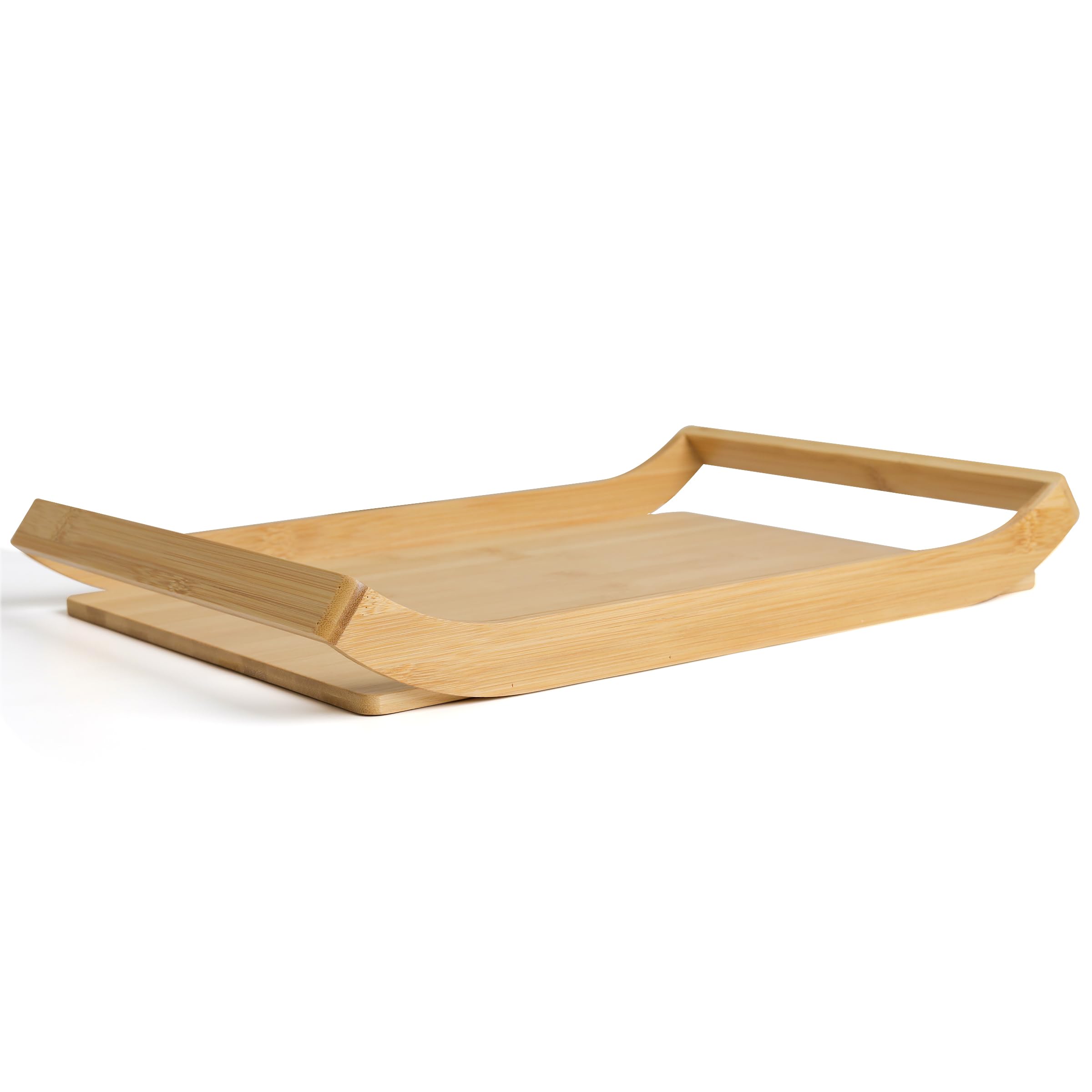 Amazon.com: Fashion Bamboo Trays with Handles，Wooden Trays, Bamboo ...