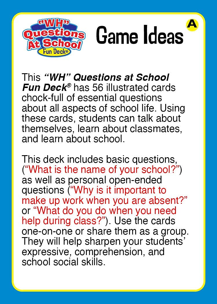 Buy Super Duper Publications | WH Questions at School Fun Deck Flash ...