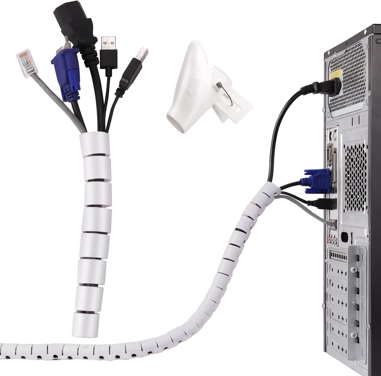 Amazon.com: Cable Tube Organizer, TITACUTE Coiled Tube Sleeve Cable ...
