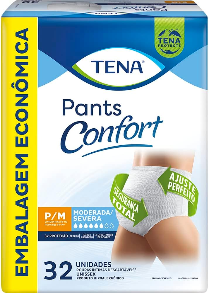 Tena Pants Confort, Roupa Íntima para Incontinência Urinária, P/M - 32 ...