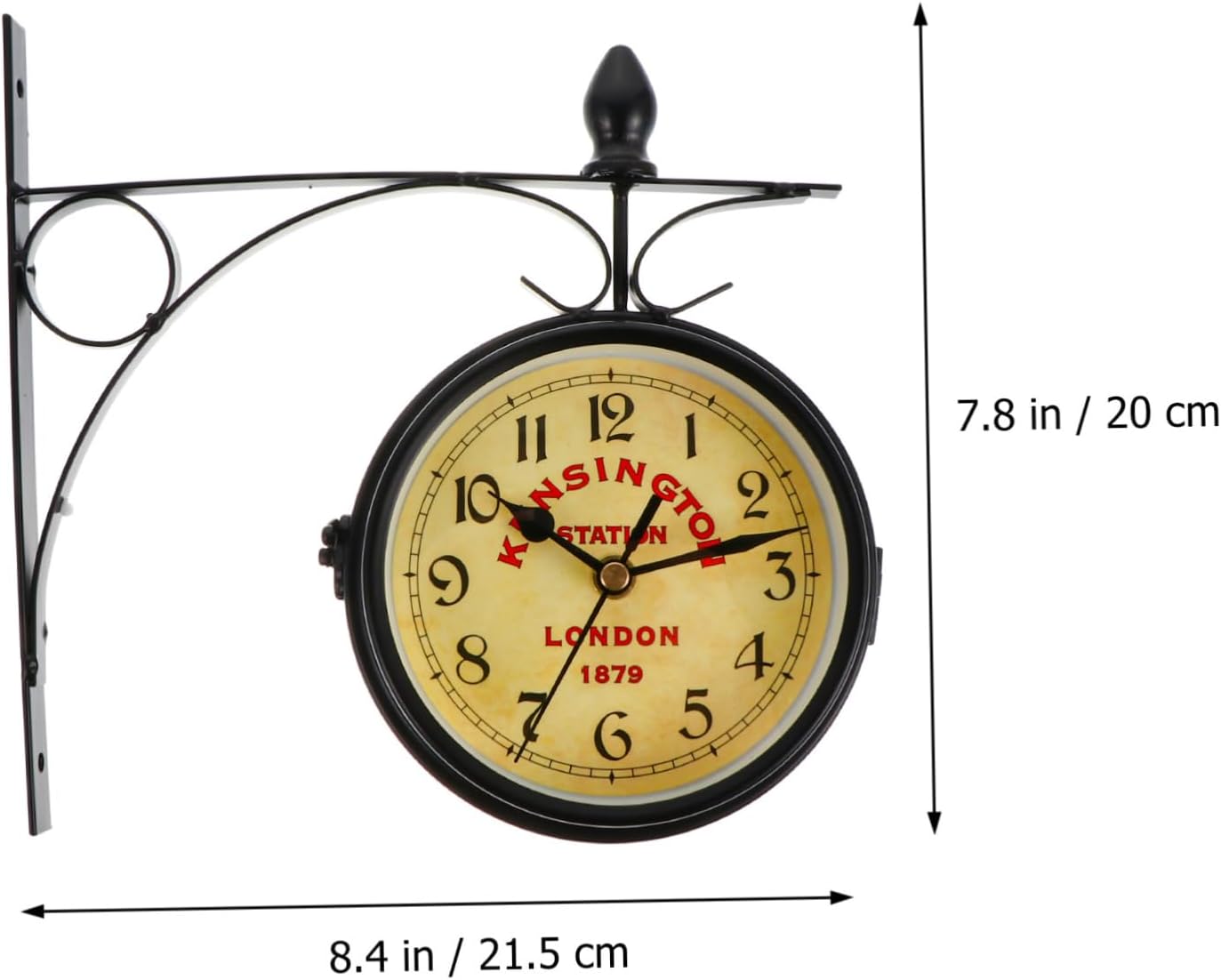 FUNOMOCYA Clock Digital Wall Clocks Double Sided Iron Wall Clock ...