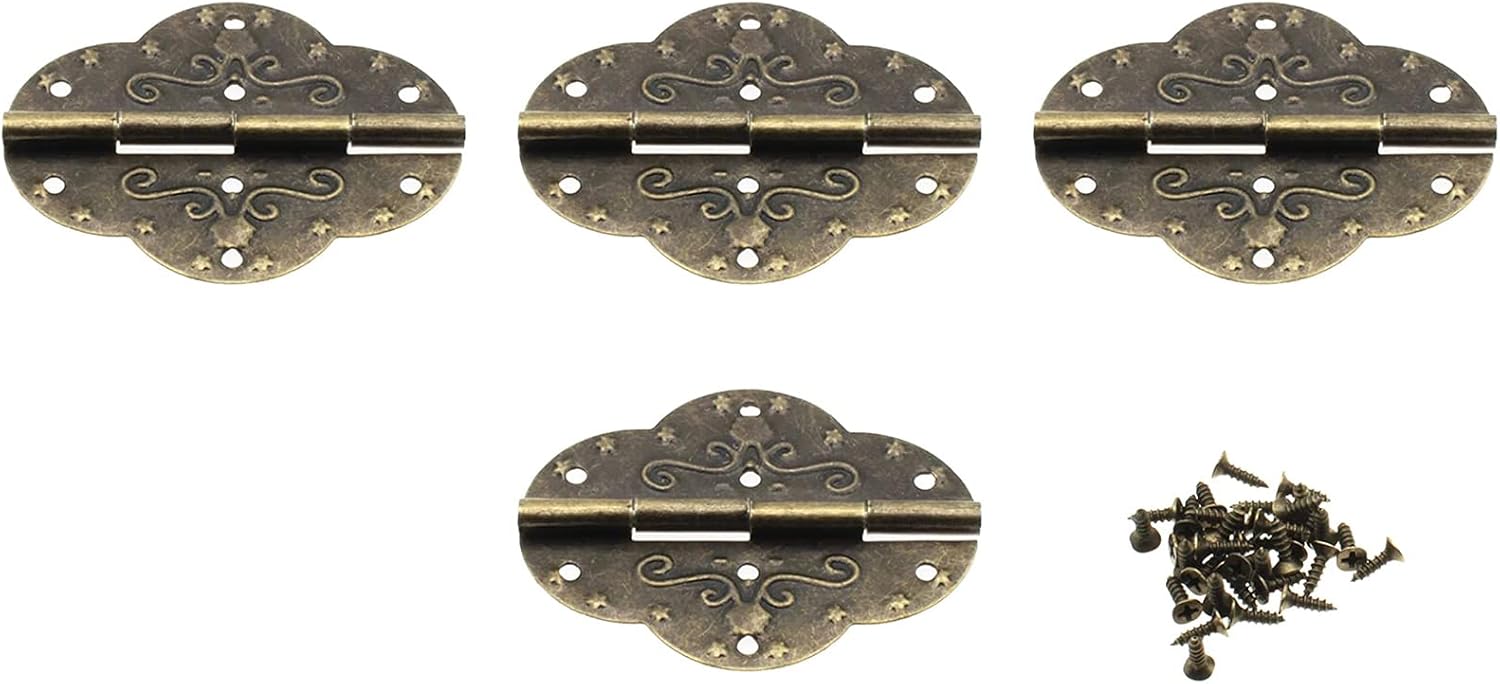Oval Antique Hinges, LBTODH 4 pcs Retro Style Antique Bronze Decorative ...