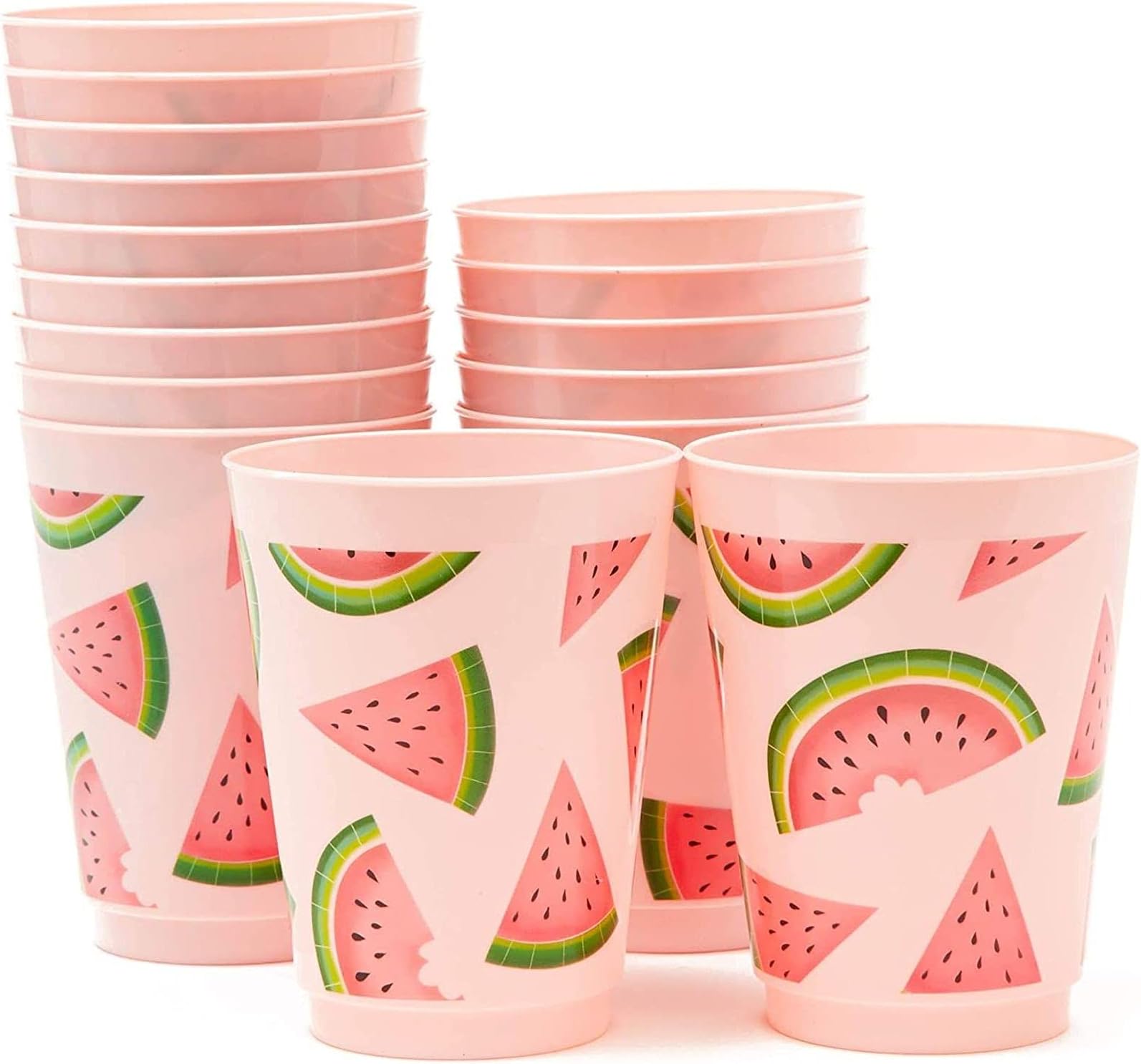Amazon.com: Nuogo 20 Pieces Watermelon Cup with Straws and Lids 13. 5oz ...