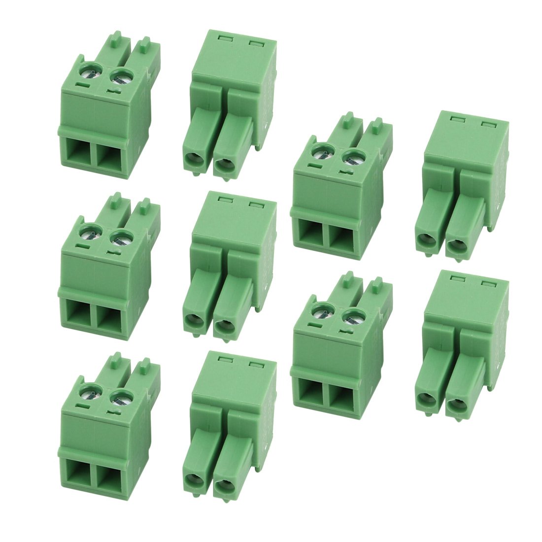 uxcell 10 Pcs LC1 AC300V 8A 3.81mm Pitch 2P PCB Mount Terminal Block ...