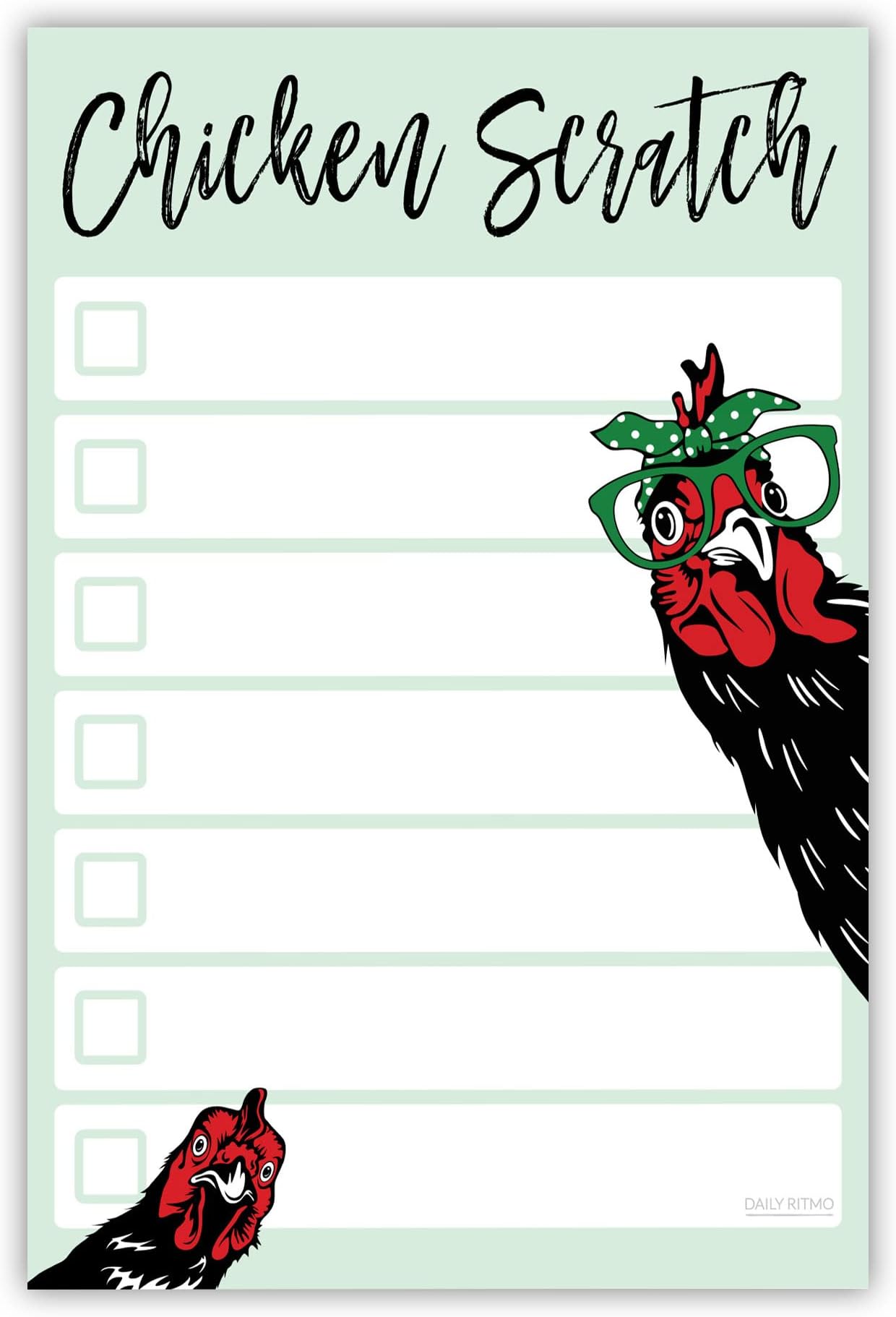 Amazon.com : Funny Chickens Sticky to Do Notepad - Chicken Scratch ...