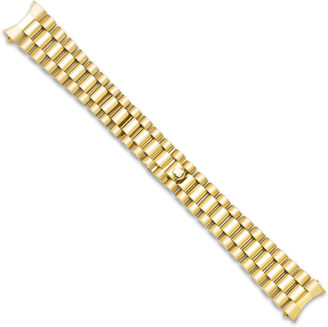 Amazon.com: President Style Solid Link Metal Watch Band - Gold - 20mm ...