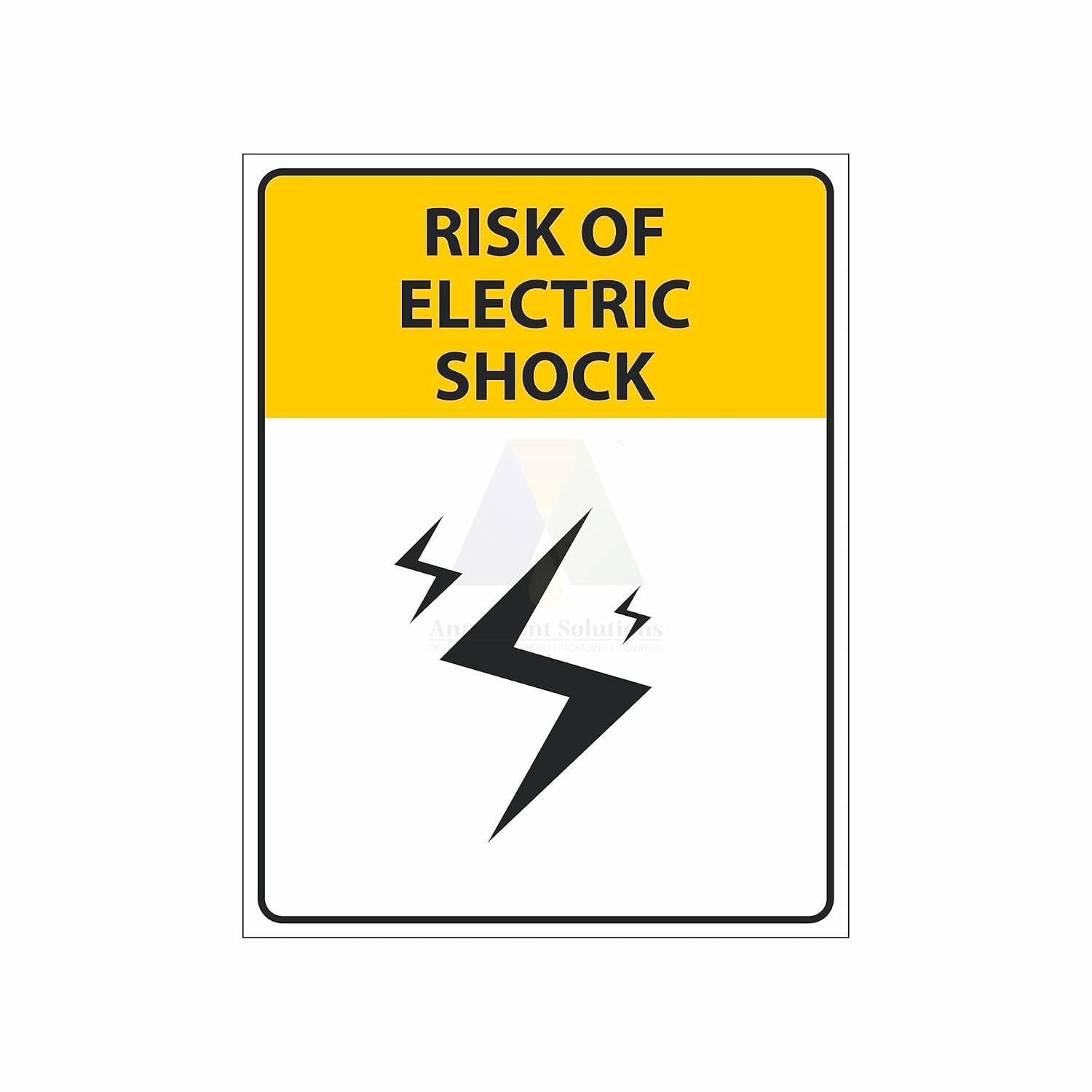 Anne Print Solutions® Risk of electric shock Stickers Labels Safety ...