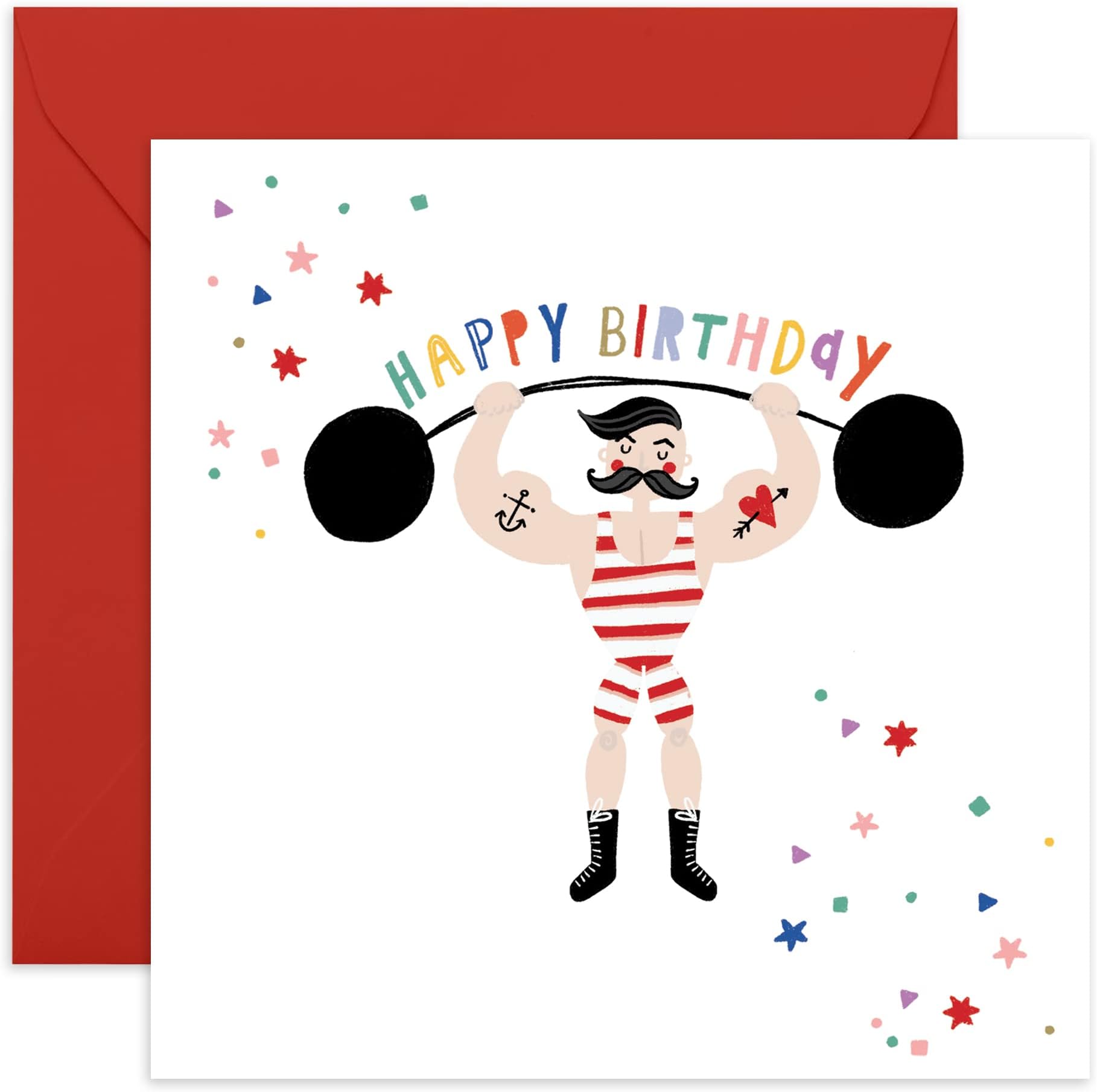 Central 23 Cool Birthday Card for Men - 'Happy Birthday Muscle Man ...