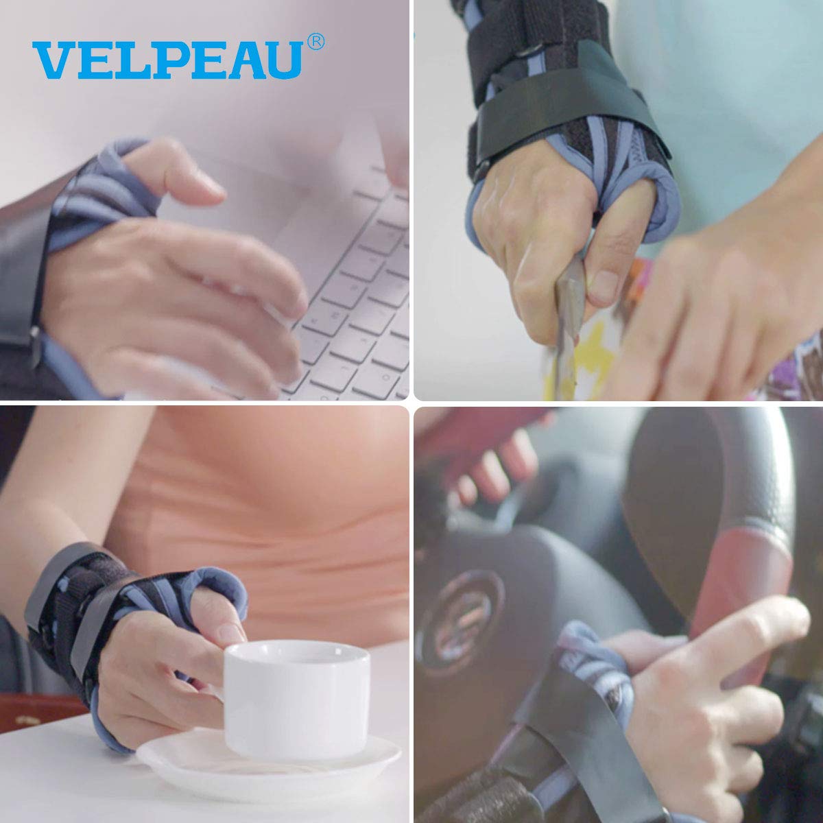 VELPEAU Wrist Brace with Thumb Spica Splint for De Quervain's ...