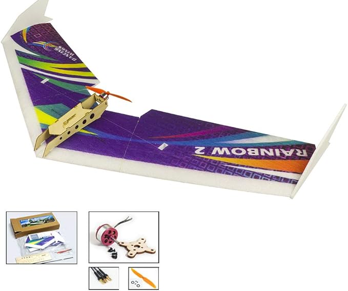 Amazon.com: DW Hobby Electric Flying Wing Rainbow 1000mm Wingspan ...