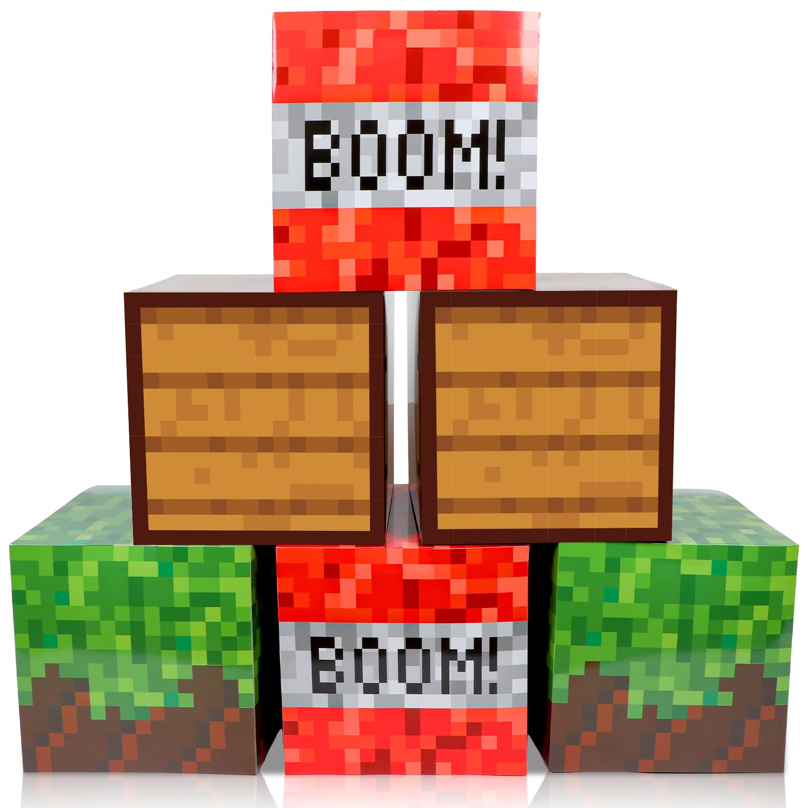 Amazon.com: 6Pieces Large Pixel Mine Party Boxes Pixel Video Game Party ...