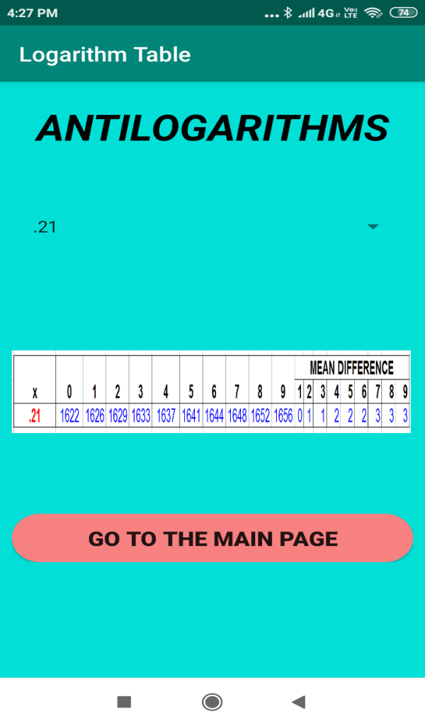 Logarithm Table - App on Amazon Appstore