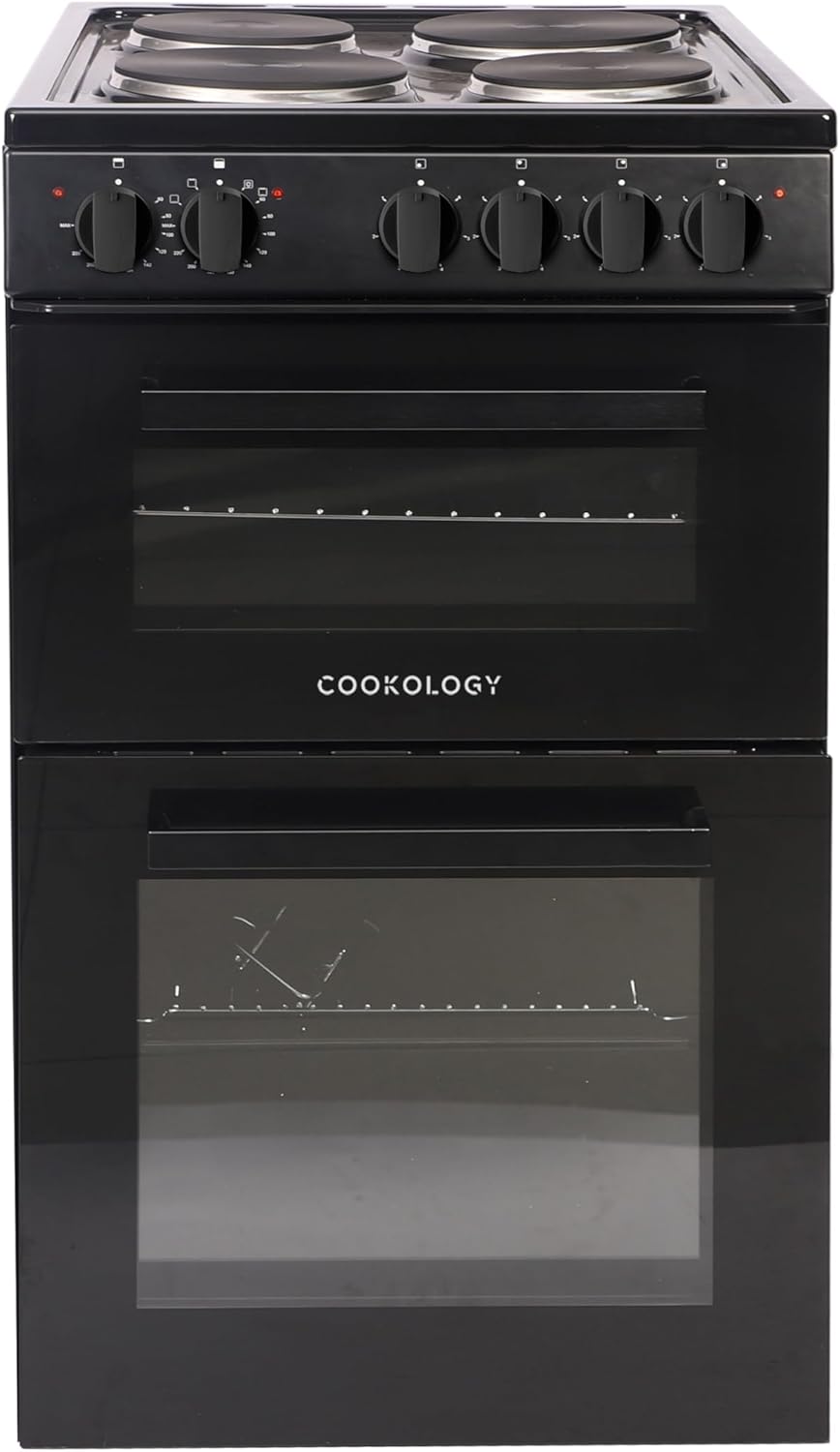 Cookology CFSPTC502BK 50cm Wide Freestanding Electric Twin Cavity ...