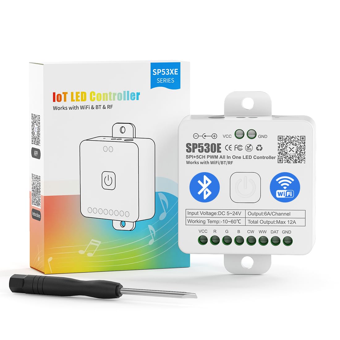 Amazon.com: SEZO SP530E WiFi Alexa Bluetooth LED Controller Support PWM ...