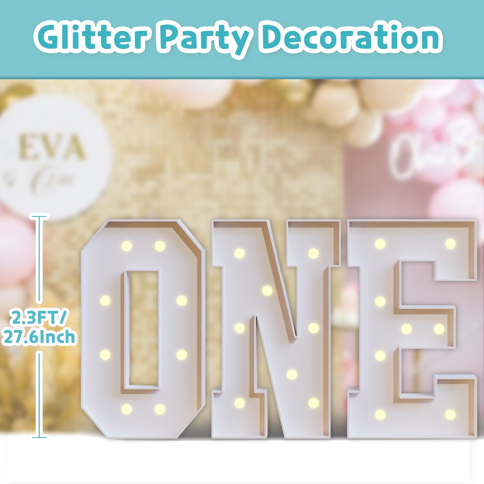 Snapklik.com : Imprsv Marquee Letters White Birthday Decorations: 2.3FT ...