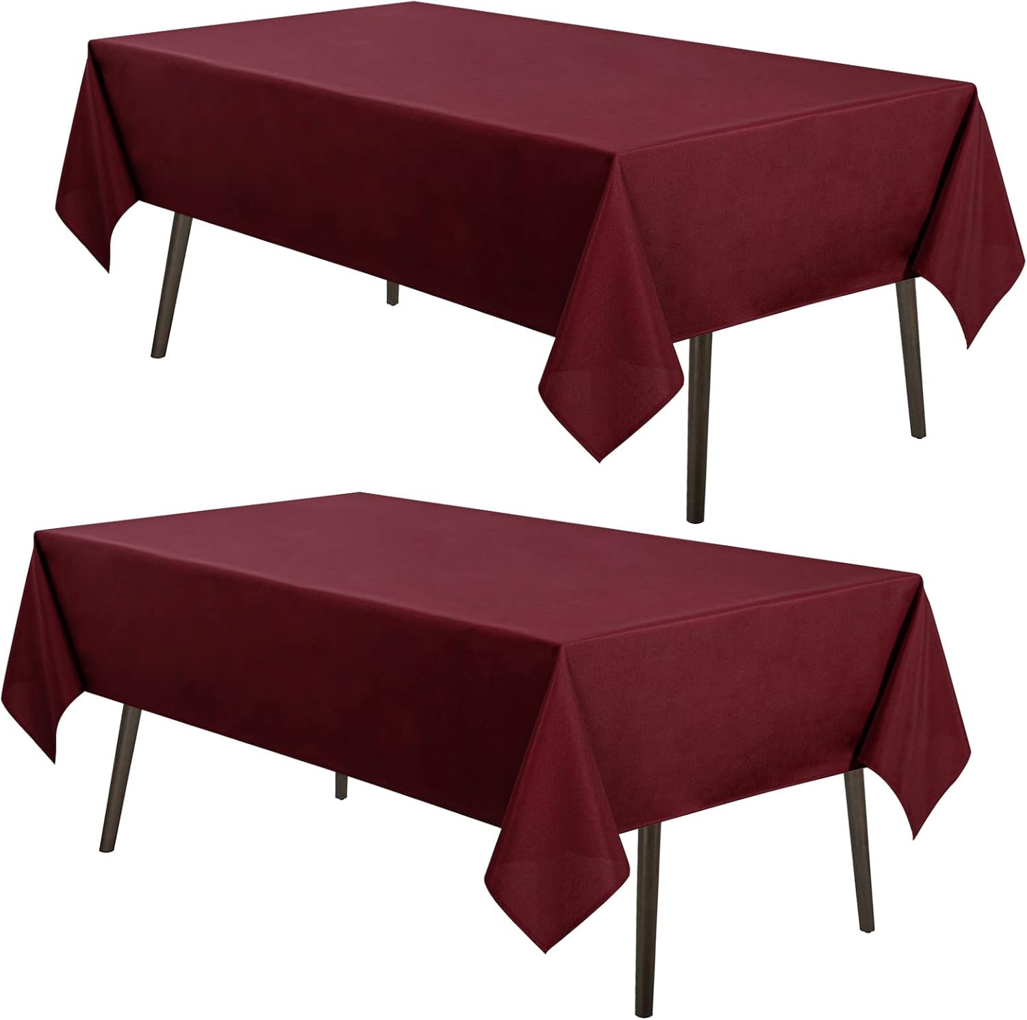 Amazon.com: MYSKY HOME 2Pack Burgundy Tablecloth 60x84 Inch, Rectangle ...