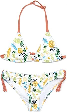 SHEKINI Girls Floral Printing Bathing Suits Ruffle Flounce Two Piece ...