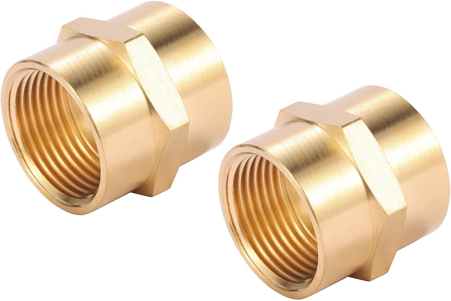 Amazon.com: Joywayus Brass Pipe Fitting Connector Straight Hex Nipple ...