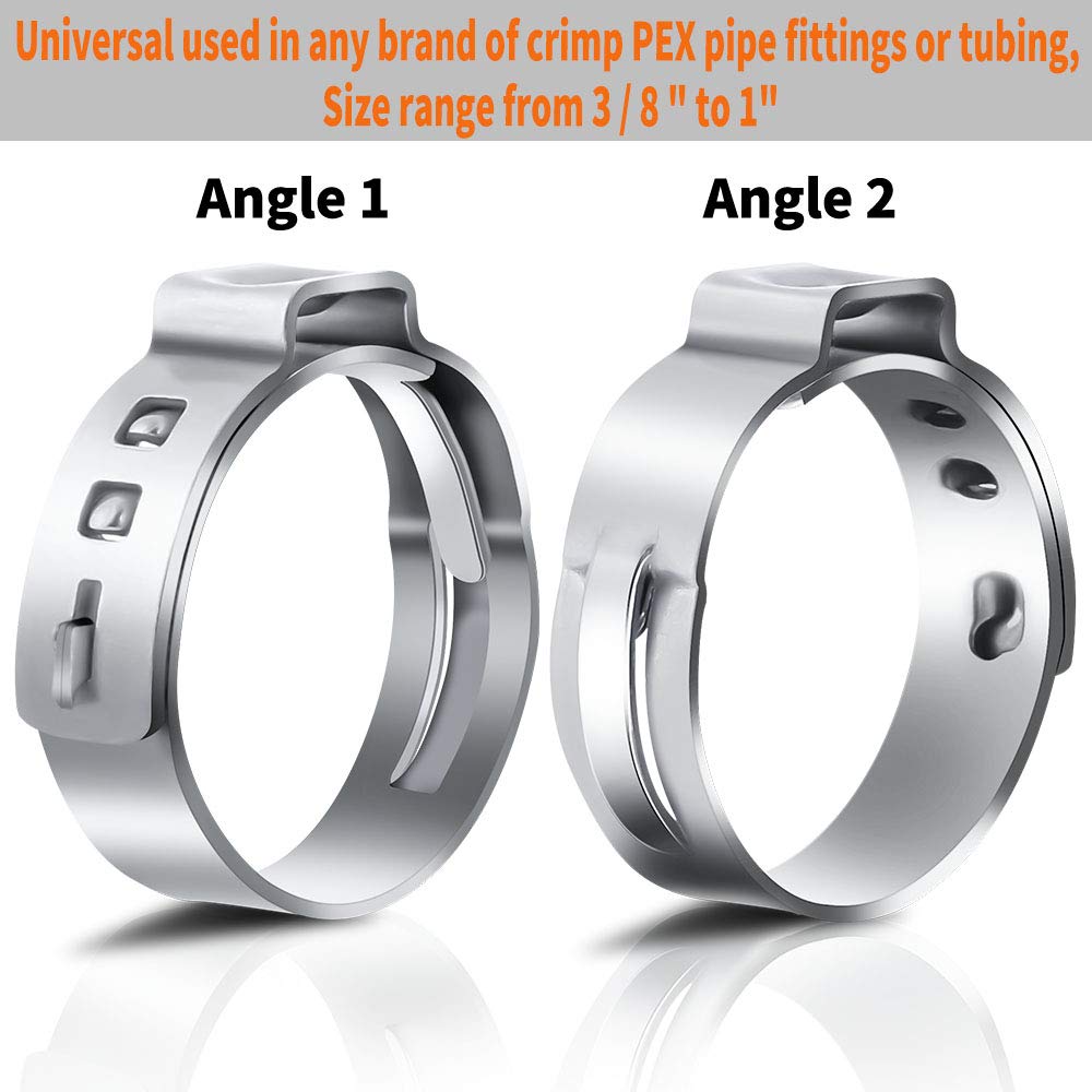 Snapklik.com : 50 PCS 1/2 Inch PEX Cinch Clamps Rings, 304 Stainless ...