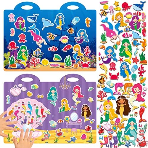 Amazon.com: Mermaids 3D Puffy Sticker Activity Book 100 Reusable ...