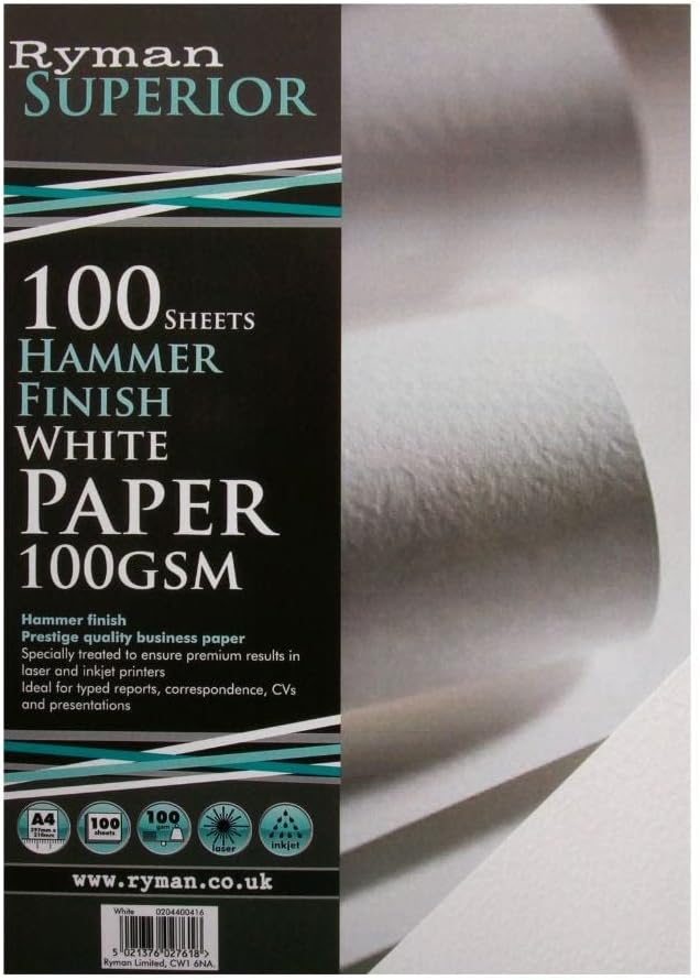 Ryman Laid Paper A4 100gsm 100 Sheets : Amazon.co.uk: Stationery ...