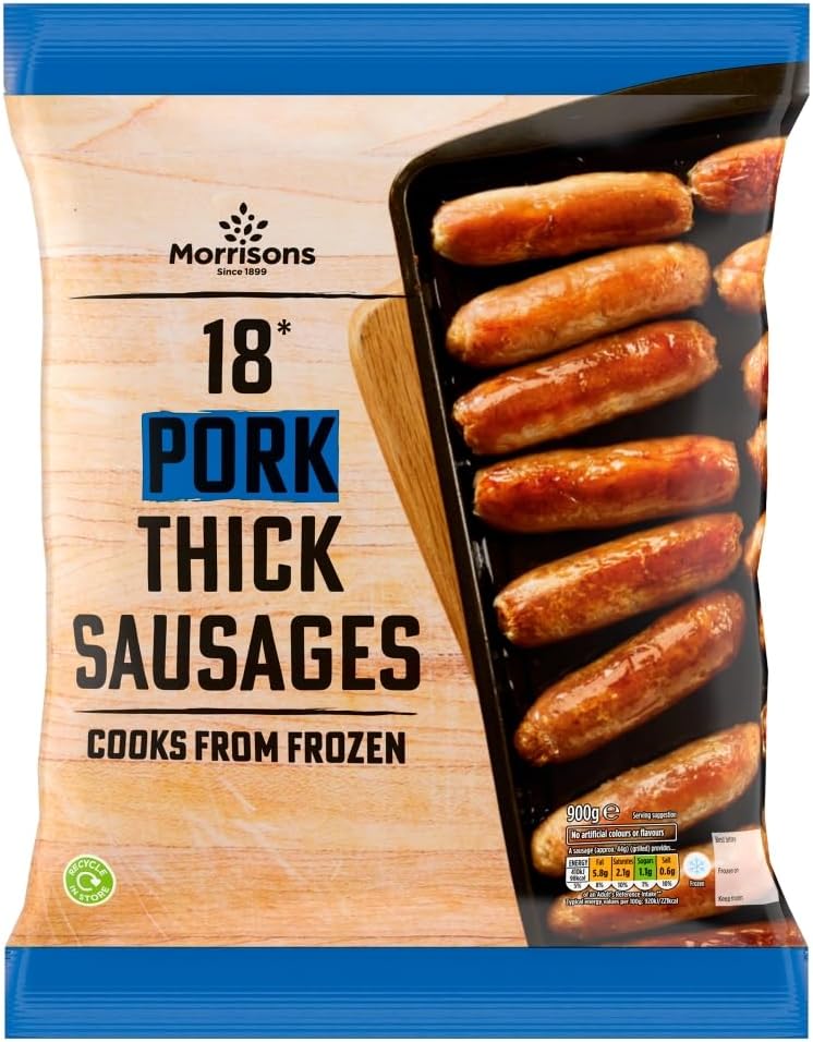 Morrisons 18 Pork Thick Sausages 900g : Amazon.co.uk: Grocery