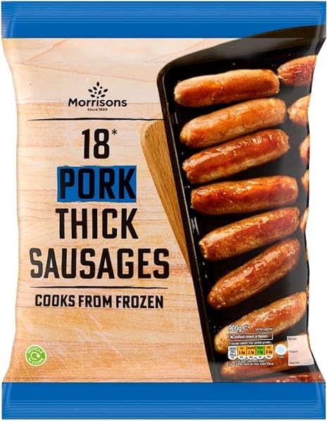 Morrisons 18 Pork Thick Sausages 900g : Amazon.co.uk: Grocery