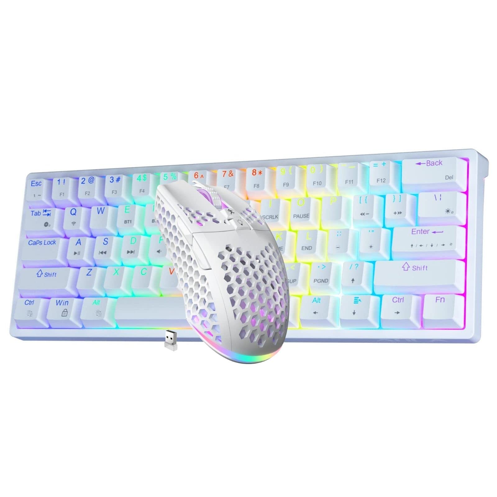 Buy SOLAKAKA SK961 White Gaming Keyboard 60 Percent RGB Keyboard Triple ...
