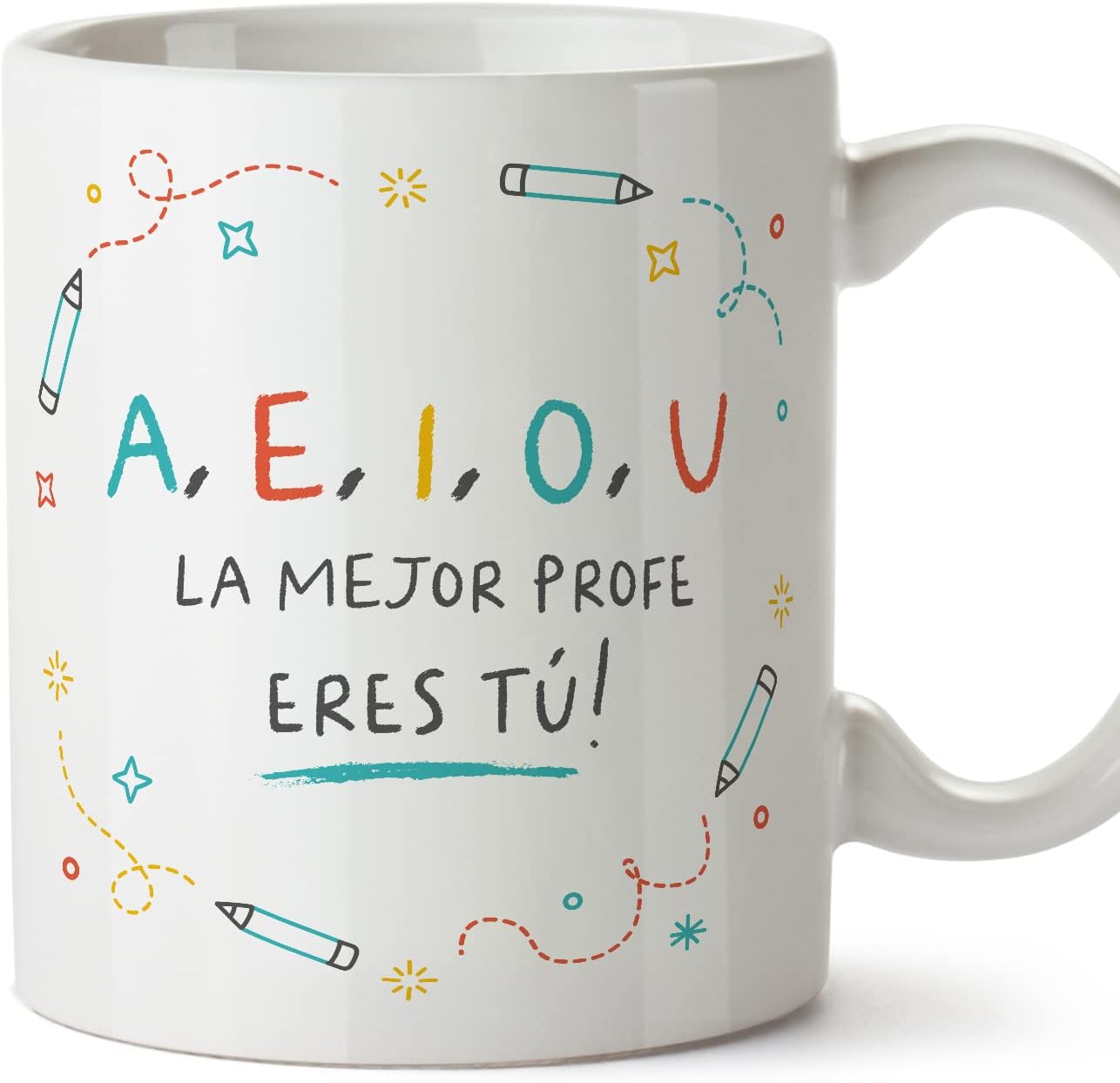 MUGFFINS Tazas para PROFESORA mujer - En Español - AEIOU mejor profe ...